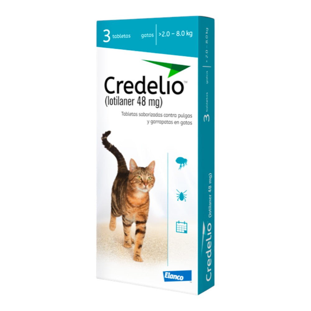 Credelio 48 Mg Gatos 3 Tabletas 2 a 8 kg Elanco Eficaz – AniMALL