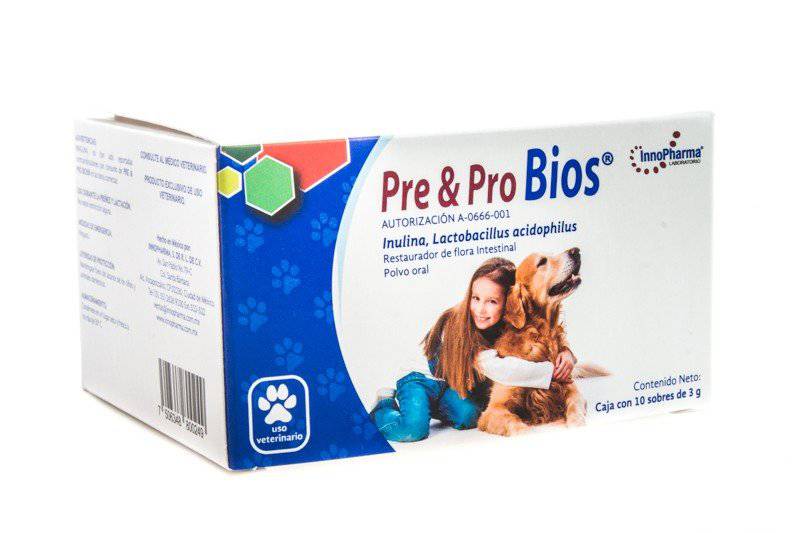 Pre & Pro Bios, 10 Sobres con 3 Gr., Innopharma para Mascotas