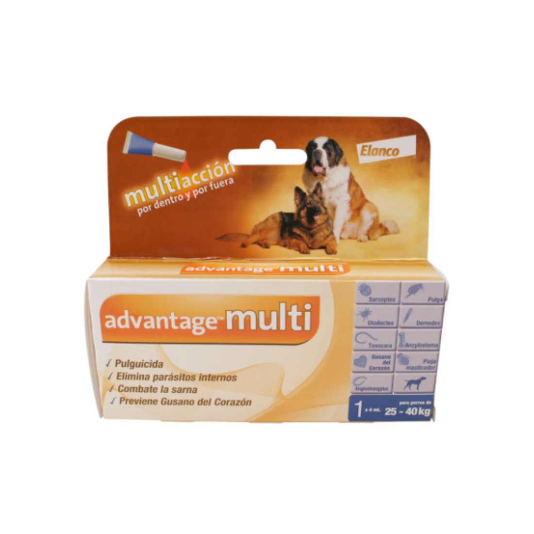 Advantage Multi 4 ml Perros 25 a 40 Kg Elanco Efectivo