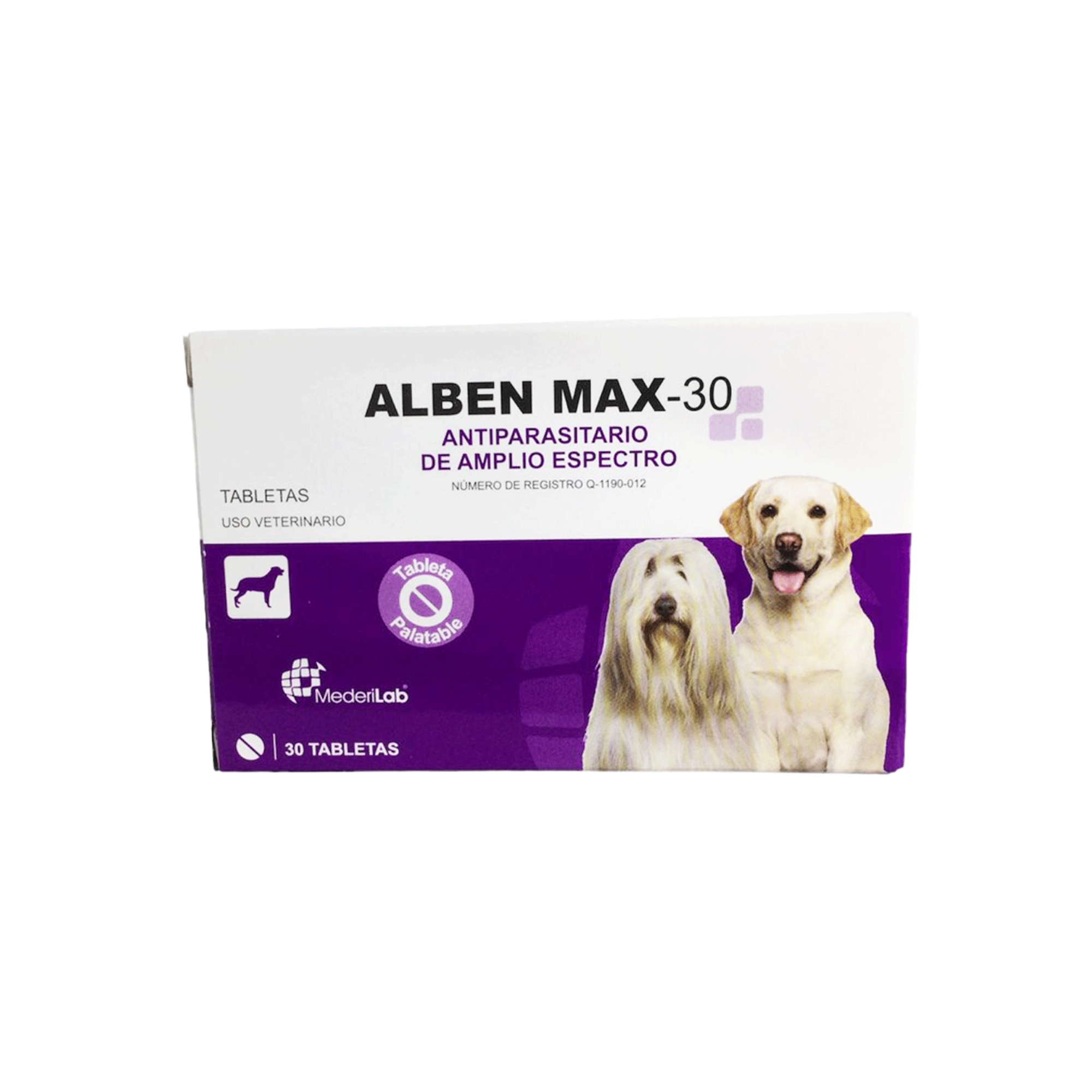 Alben Max 30 con 30 Tabletas, Mederilab Para Parásitos
