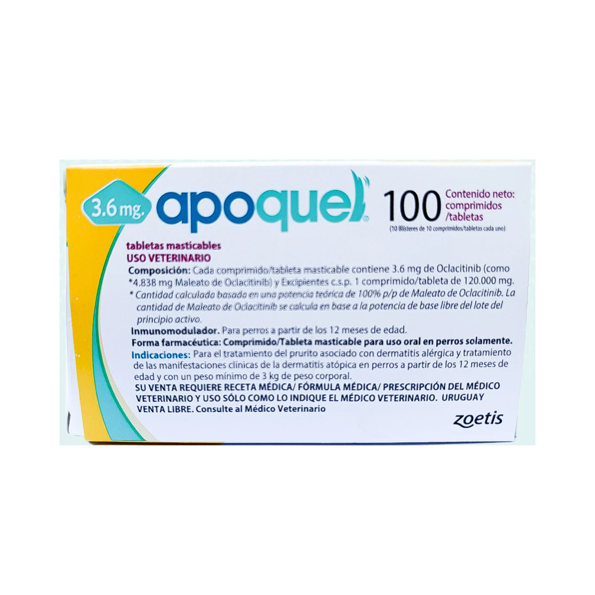 Apoquel Masticable 3.6mg 100 Tab | Alergias Perros | AniMALL
