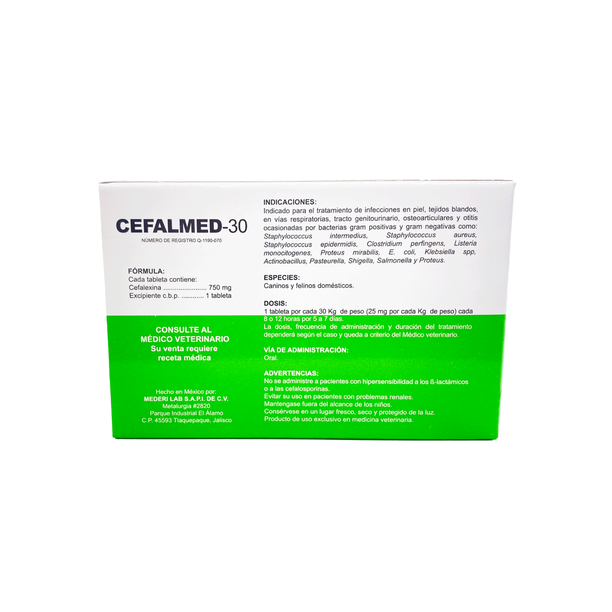 MederiLab Cefalmed 30 Antimicrobiano 30 Tabletas