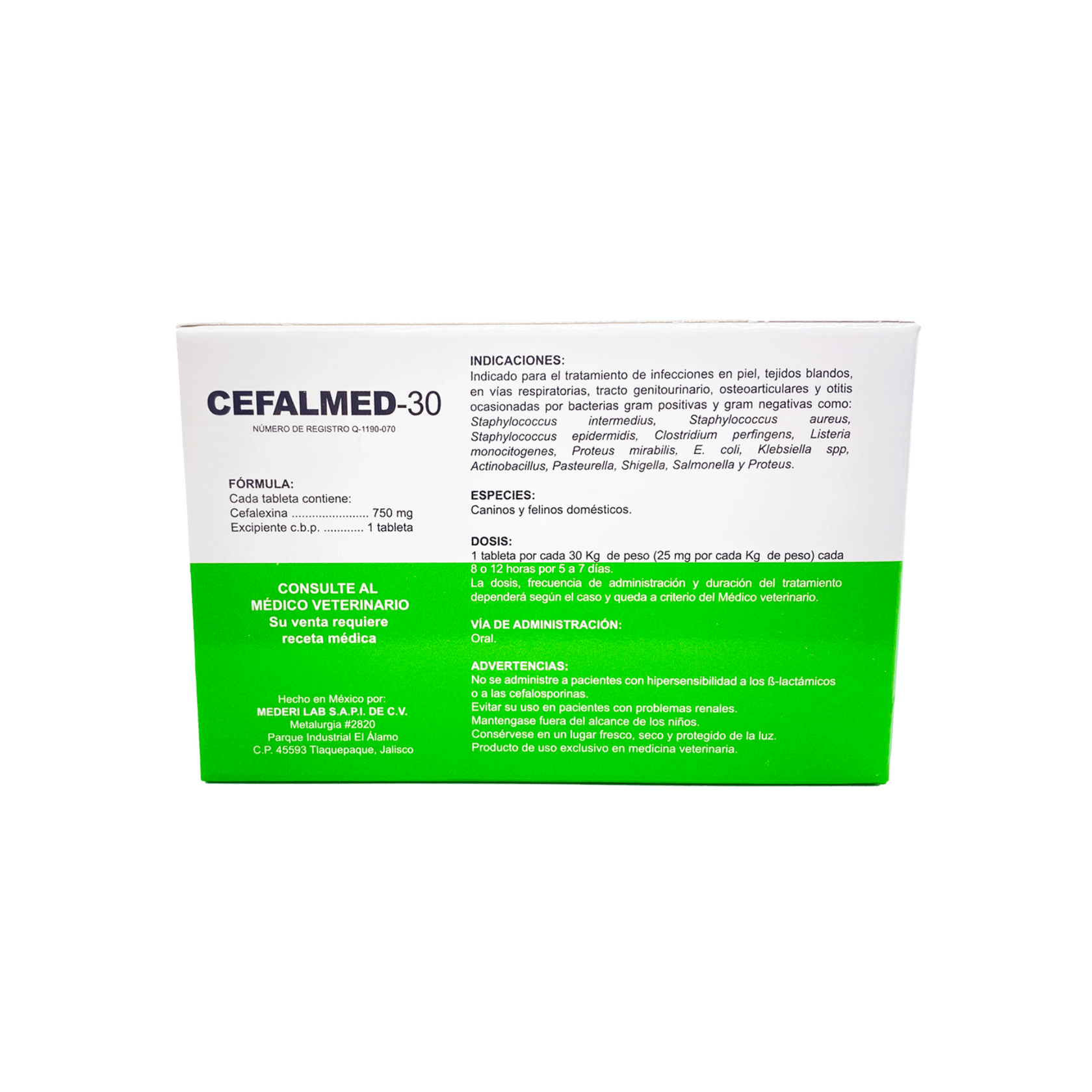 MederiLab Cefalmed 30 Antimicrobiano 30 Tabletas