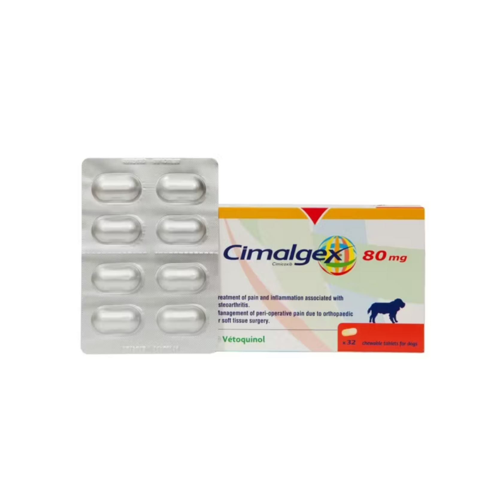Cimalgex 80 Mg. Caja con 32 Tabletas, Vetoquinol