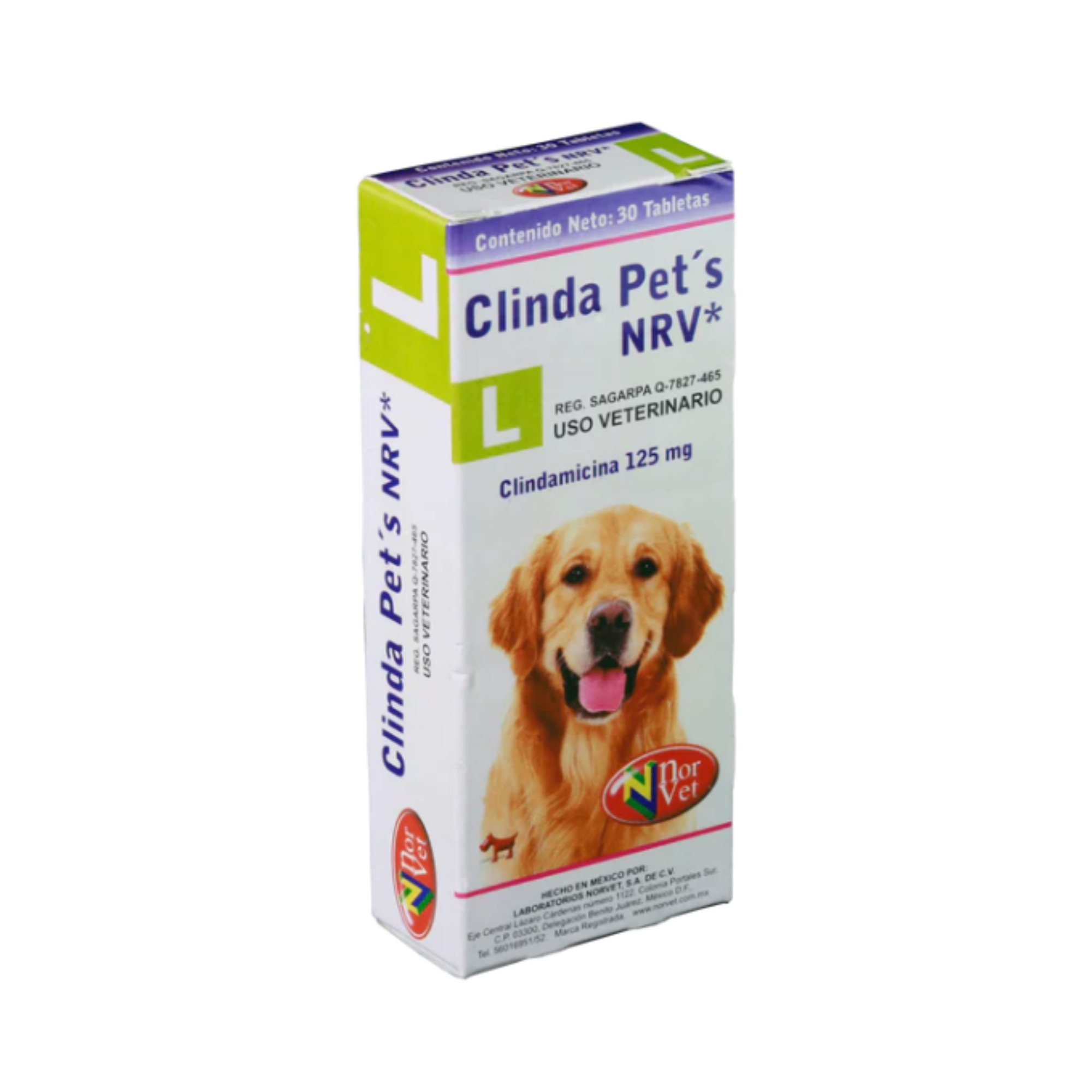 Clinda Pets NRV L Clindamicina 125 mg 30 Tabletas Norvet