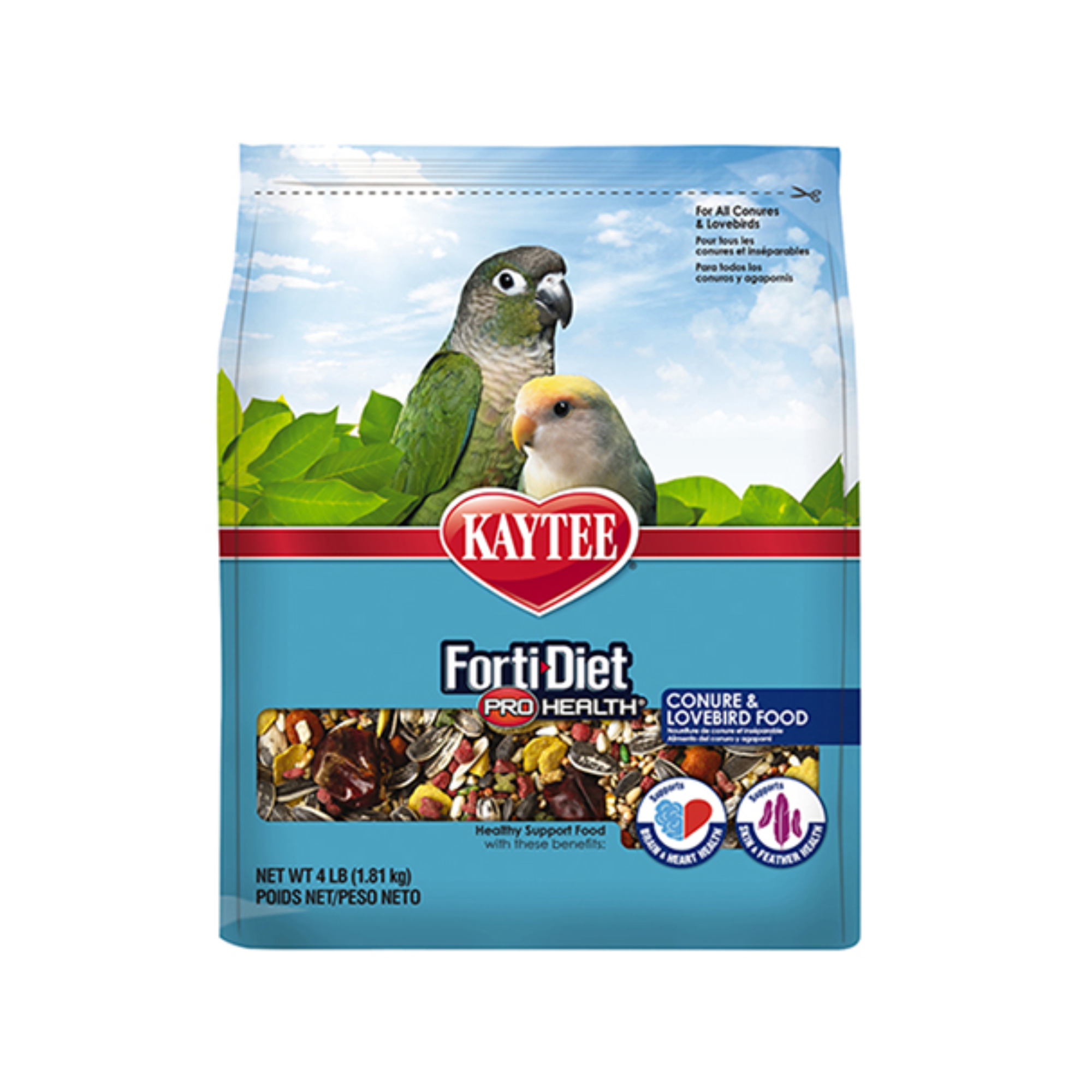 Kaytee FortiDiet ProHealth Plumas Alimento para Cotorro y Agaporni 4LB
