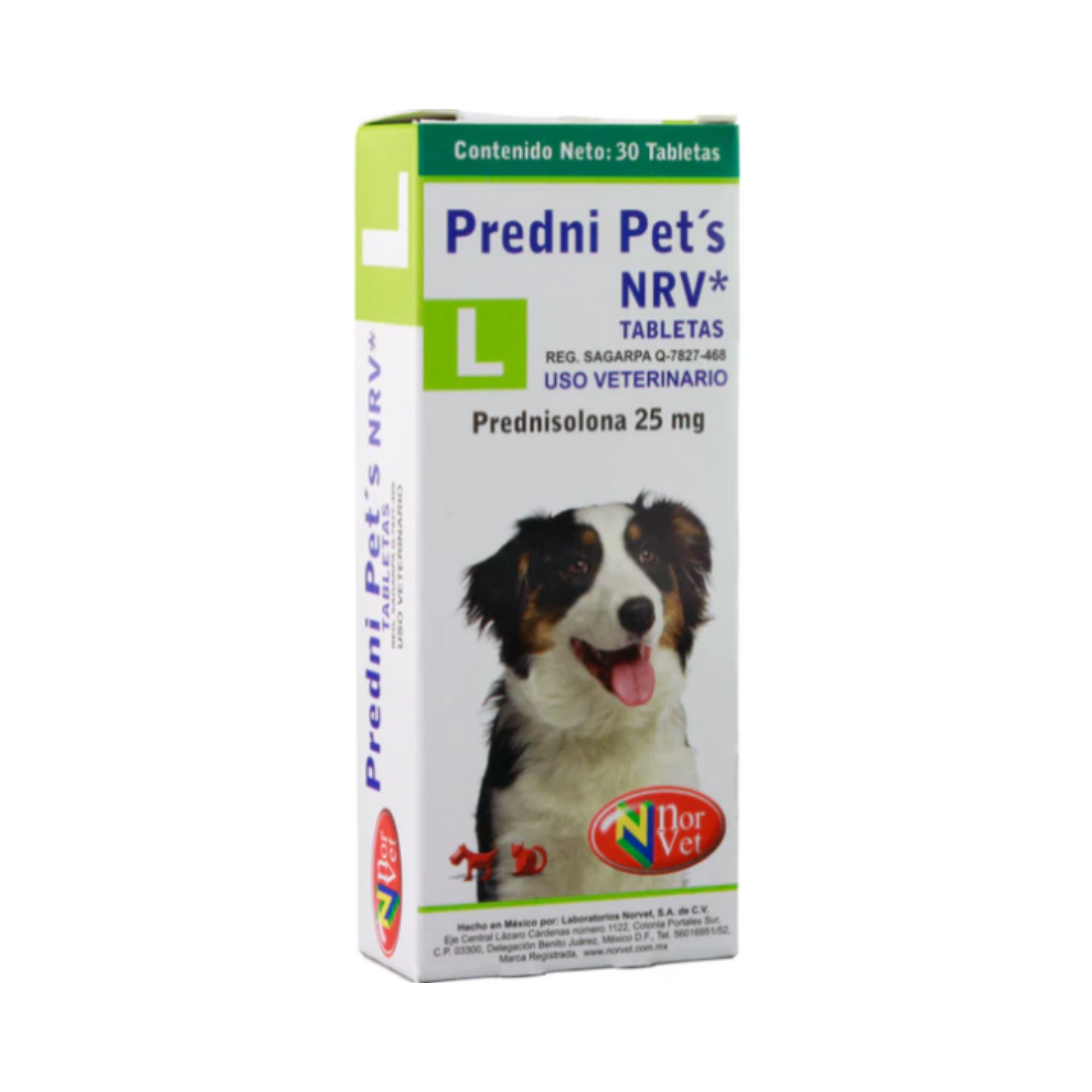 Predni Pets NRV L Prednisolona 25 mg Caja con 30 Tabletas Norvet