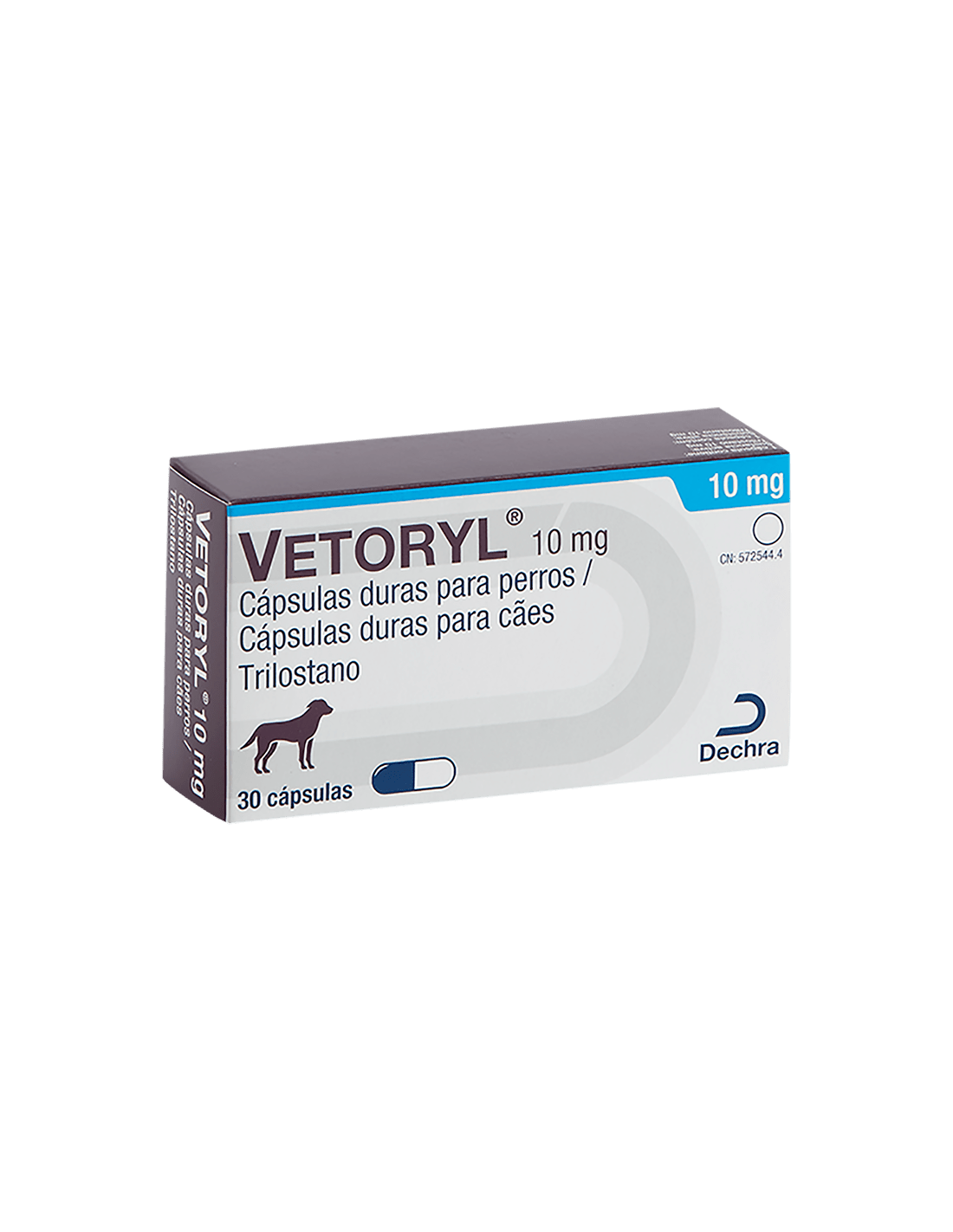 Vetoryl 10 mg Trilostano, 30 cápsulas de 10mg c/u, Dechra.