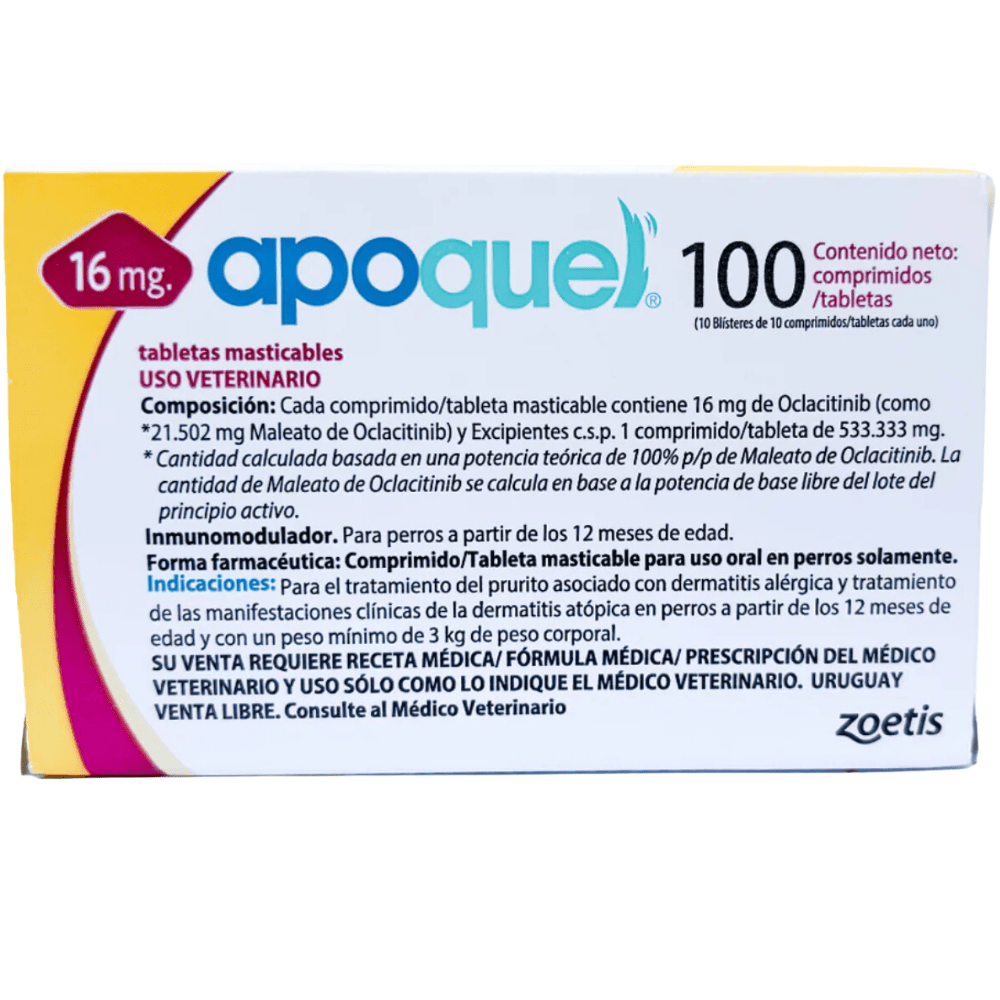 Apoquel 100 Tabletas Masticables 16 mg