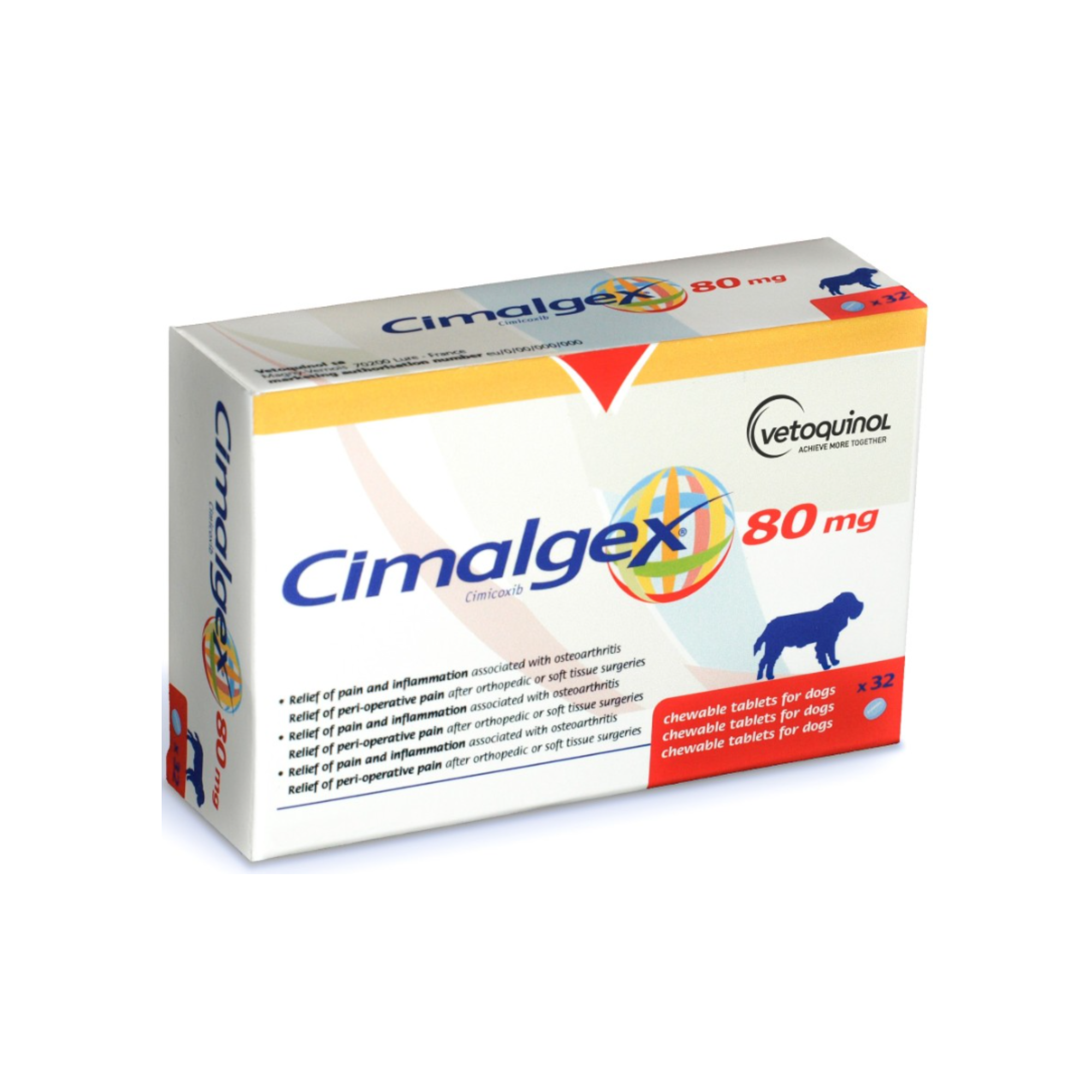 Cimalgex 80 Mg. Caja con 32 Tabletas, Vetoquinol