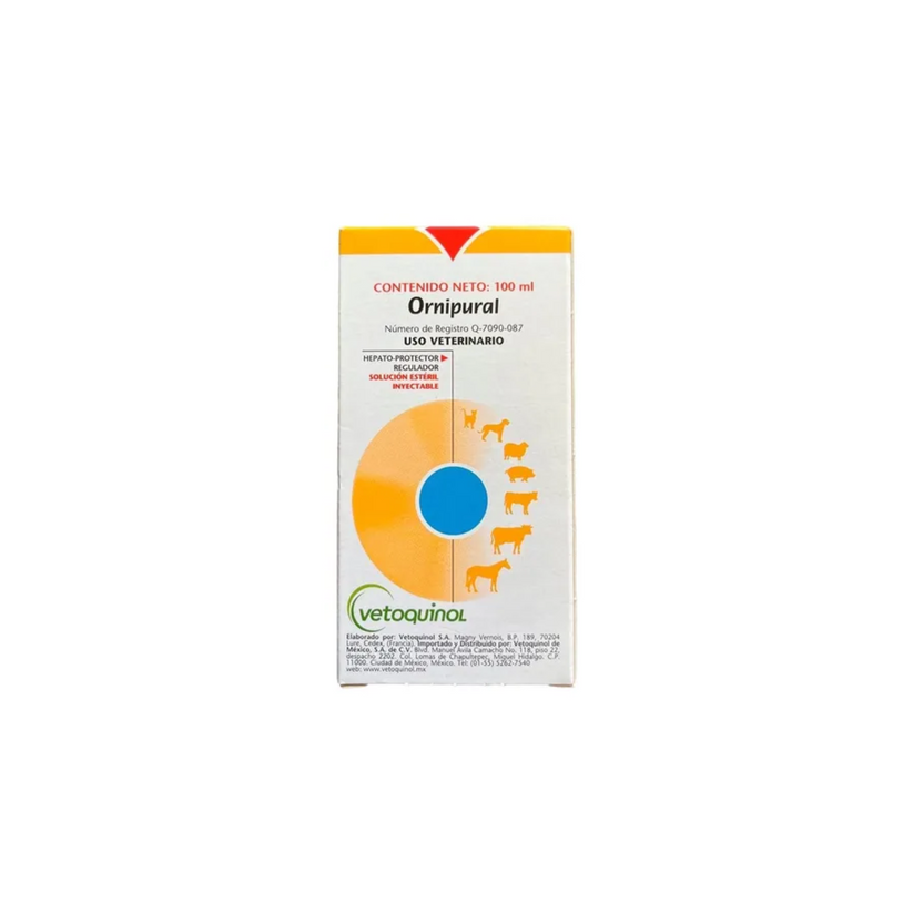 Ornipural 100 ml Inyectable | Hepatoprotector Renal Vetoquinol